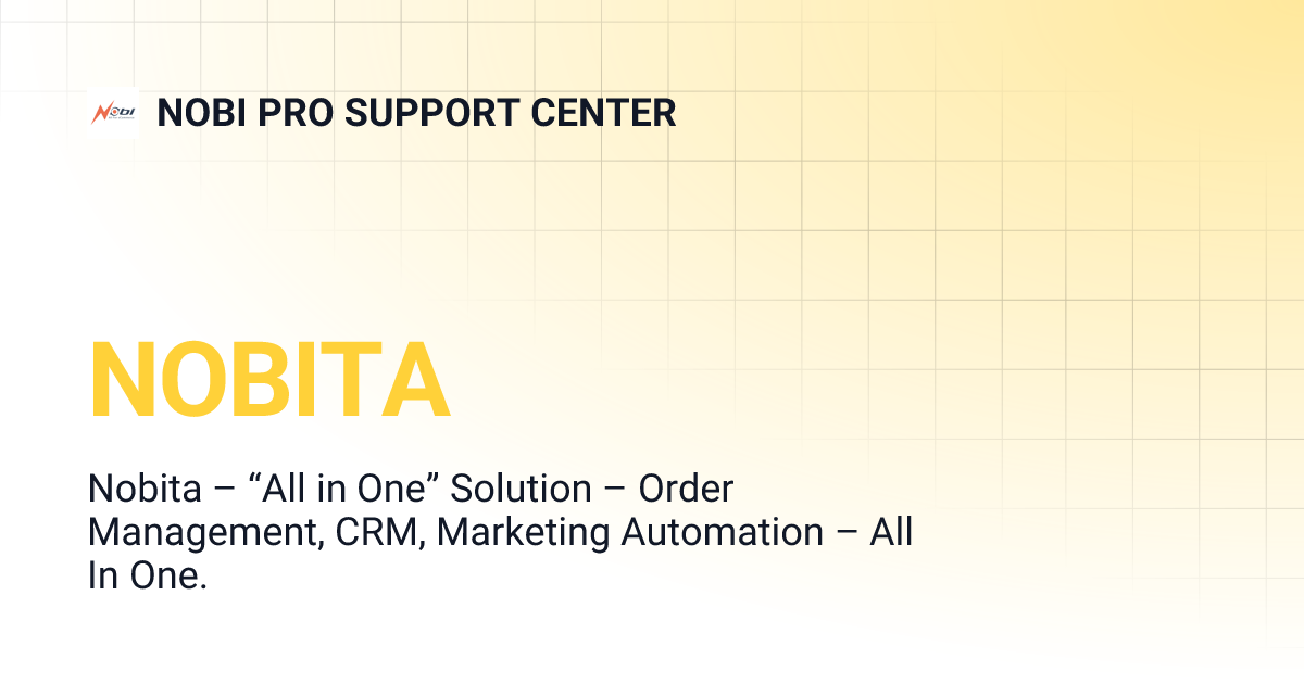 NOBITA | NOBI PRO SUPPORT CENTER