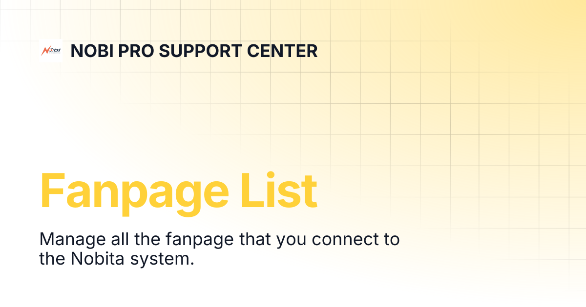 Fanpage List | NOBI PRO SUPPORT CENTER
